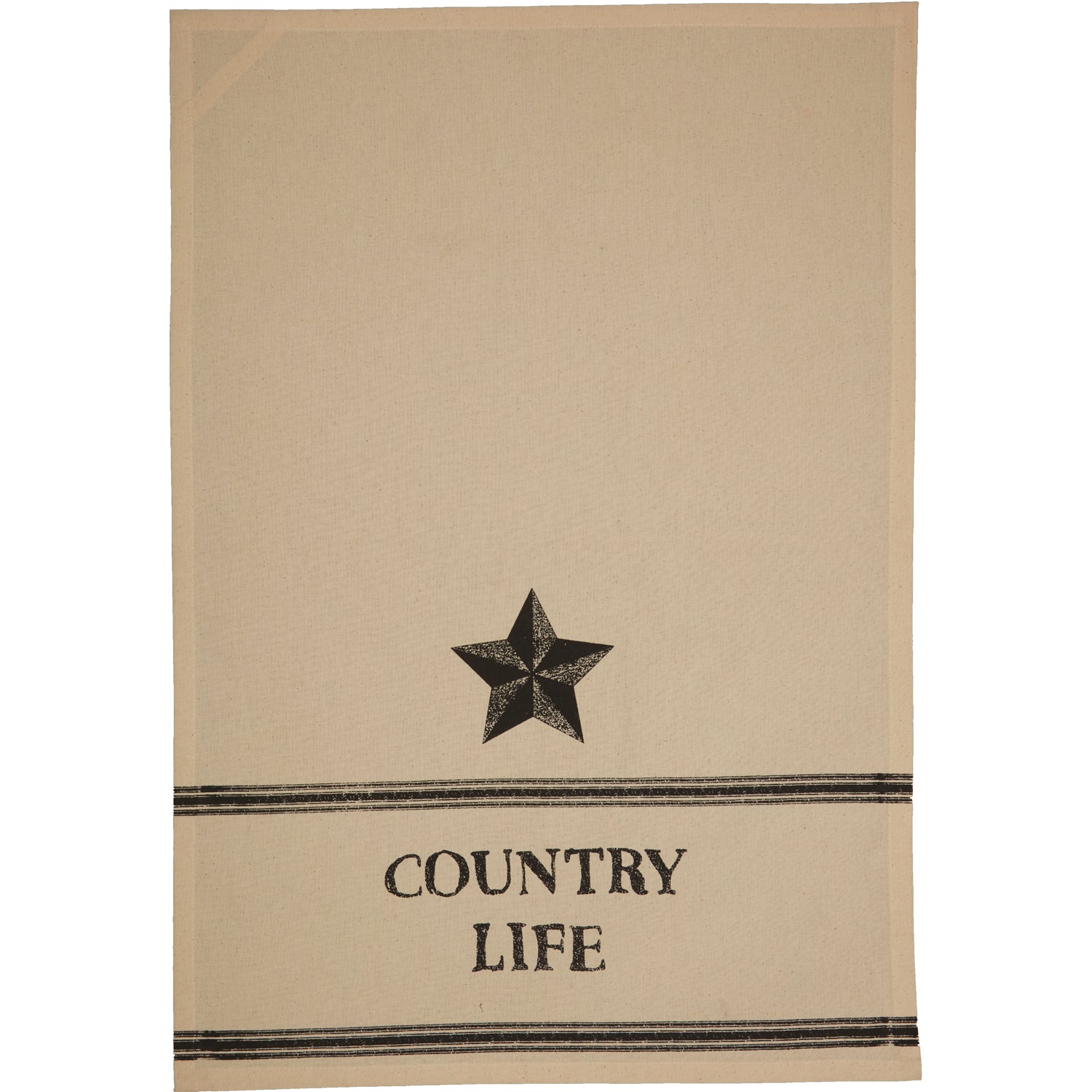 Farmhouse Star Unbleached Muslin Natural Tea Towel Set - Olde Glory