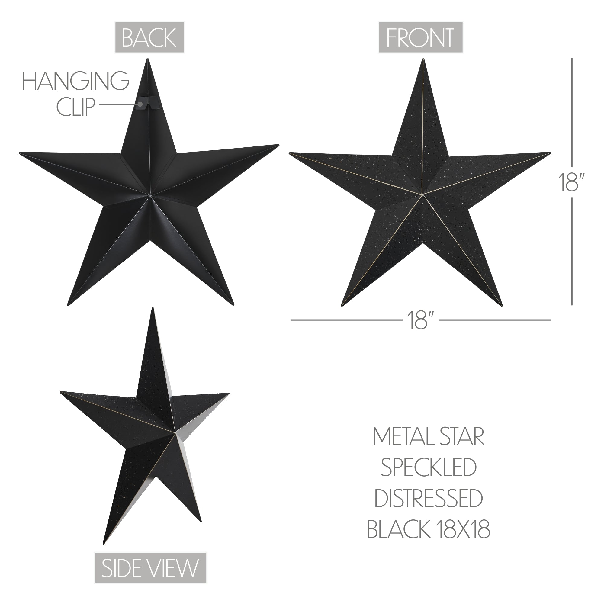 Large Black Metal Barn Star Decoration | Amish Style Barn Stars in UK ...