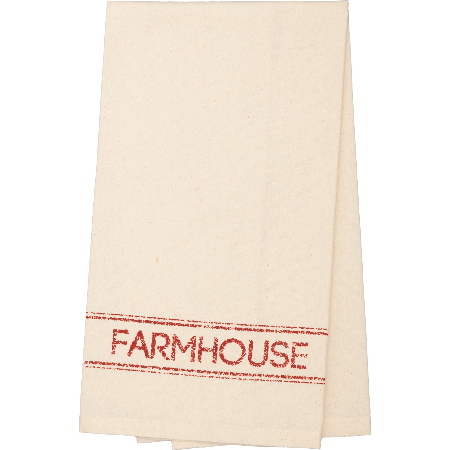 Sawyer Mill Red Farmhouse Unbleached Muslin Natural Tea Towel - Olde Glory