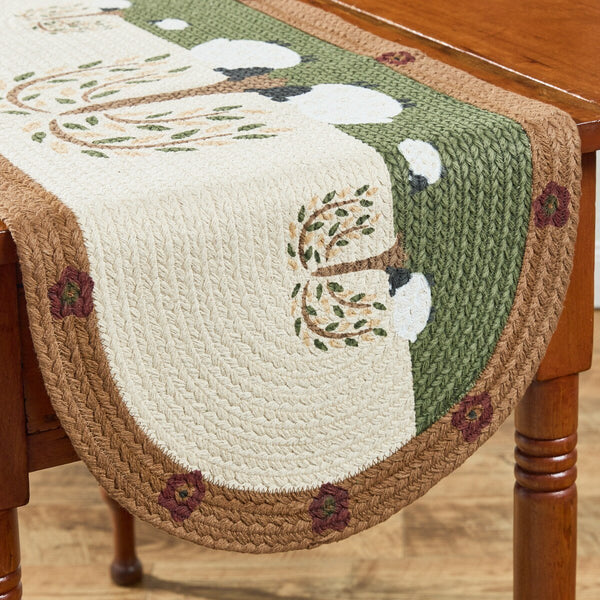 Willow and Sheep Braided Table Runner | New England Style Decor & Rugs ...